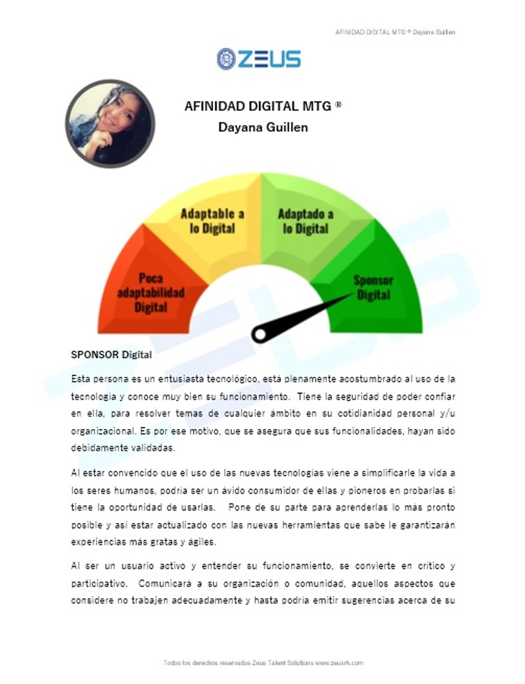 Digital Affinity Test | Zeusrh